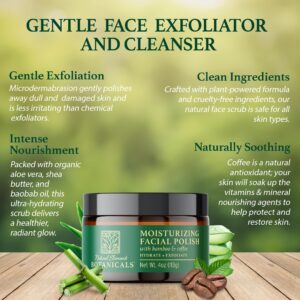 Natural Elements Botanicals Moisturizing Facial Polish, Gentle Face Scrub, 2-in-1 Facial Scrub, Hydrating & Exfoliating Face Scrub, Facial Exfoliator w/Bamboo & Coffee, 2 oz