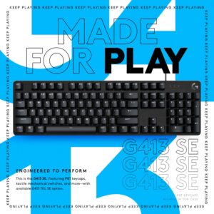 Logitech G413 SE Mechanical Gaming Keyboard for Windows/Mac with Backlit Keys (Black) Bundle with Palm Rest and 4-Port USB 3.0 Hub (3 Items)