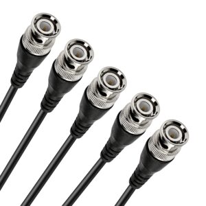 MEIRIYFA BNC Pigtail Cable Bare Wire, BNC Male Coaxial Connector Extension Plug with Open End Wire for CCTV Camera Terminal Adpater (5pcs BNC Male)