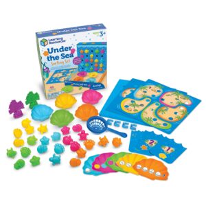 learning resources under the sea sorting set - 46 pieces, age 3+ toddler activities, educational toys set, color teaching toys