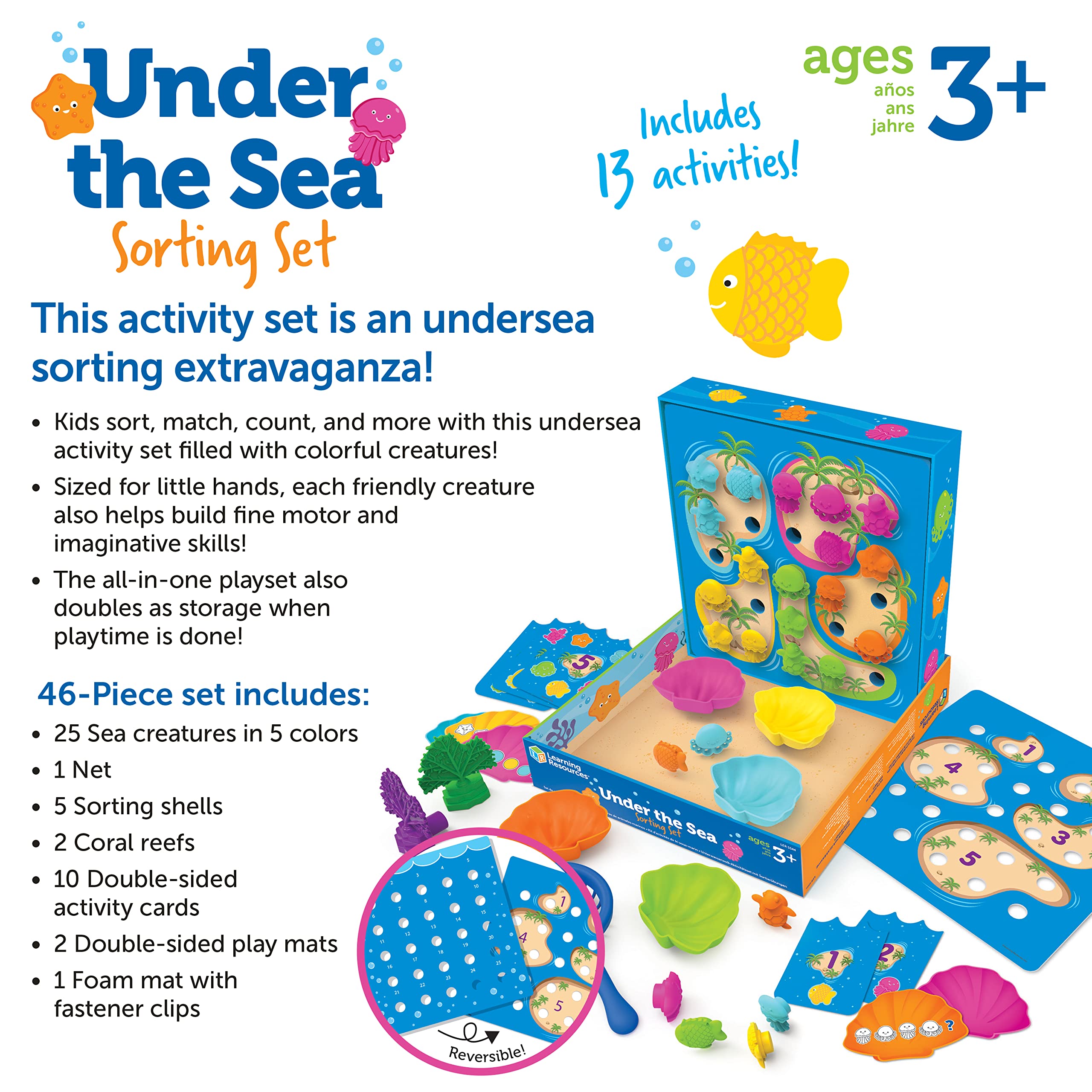 Learning Resources Under The Sea Sorting Set - 46 Pieces, Age 3+ Toddler Activities, Educational Toys Set, Color Teaching Toys