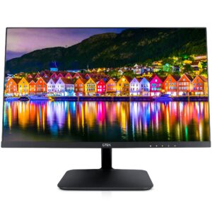 gtek 24 inch frameless computer monitor, fhd 1080p led display, lcd screen, hdmi vga, 75hz refresh rate, vesa mountable, low-blue light pc monitor for office work - f2407v