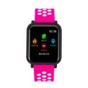 iTouch Air 2S Digital Smartwatch Fitness Tracker, Heart Rate, Step Counter, Sleep Monitor, Message for Women and Men, Touch Screen, Compatible with iPhone and Android (Fuchsia and White)