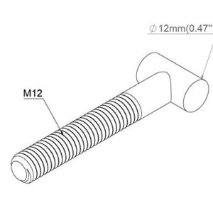 M12 x 74 mm Scaffolding Coupler T-Bolt 6 pcs.