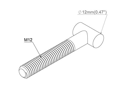 M12 x 74 mm Scaffolding Coupler T-Bolt 6 pcs.