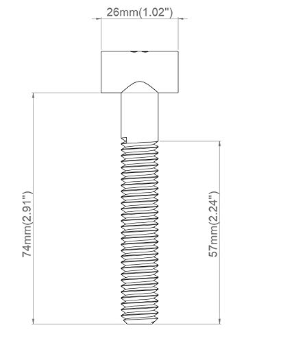 M12 x 74 mm Scaffolding Coupler T-Bolt 6 pcs.