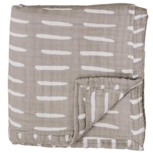 mebie baby muslin quilt, grey dash, 100% muslin cotton baby blankets for girls and boys, muslin baby blanket for newborns, babies, toddler, soft muslin swaddle blankets, 47"x47"