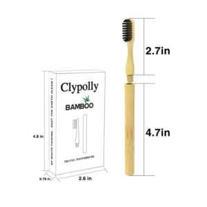 Clypolly Soft Bristle Travel Folding Toothbrush Kit,Small Size Portable Camping Travel Accessories Reusable Handle + Replaceable Brush Head