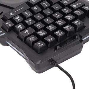 One Handed Gaming Keyboard, RGB Backlit 35 Keys Portable Mini Gaming Keypad with Wrist Rest Plug and Play Mechanical Gaming Keyboard for PC Mobile Game