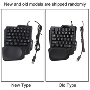 One Handed Gaming Keyboard, RGB Backlit 35 Keys Portable Mini Gaming Keypad with Wrist Rest Plug and Play Mechanical Gaming Keyboard for PC Mobile Game