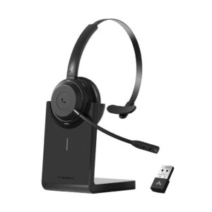 avantree alto solo - bluetooth 5.1 wireless headset with usb adapter & noise cancelling microphone, support phone & pc simutaneously, mute switch, busy light, wired use for computer laptop