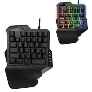 one-handed gaming keyboard, 35 keys mechanical numpad ​with led backlit, game controller for pc gamer, wired usb numeric keypad, portable mini number pad