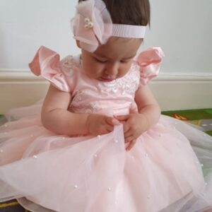 HNXDYY Girl Tutu Party Dress Bowknot Princess Baby Girls Birthday Gown #766_C Hot Pink 4-5 Years