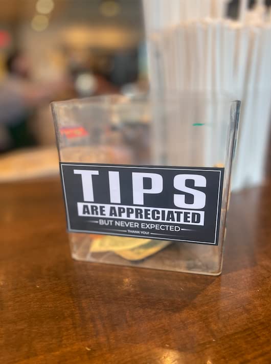 The.UniqueGift.Shop 2- Pack 5x2.5in Tips are Appreciated But Never Expected Thank You Sticker (Black, 2)