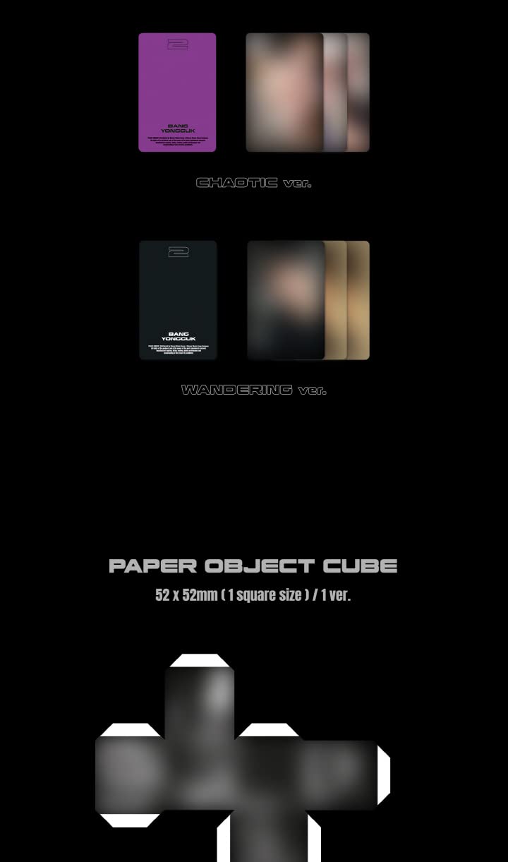 B.A.P Bang Yongguk 2 2nd EP Album 2 Version Set CD+64p PhotoBook+1p Lenticular Card+1p PhotoCard+1ea Paper Object Cube+1p Ticket+Tracking Kpop Sealed