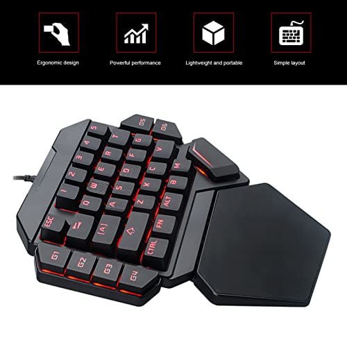 One-Handed Gaming Keyboard, 35 Keys Mechanical Numpad ​with 6 Programmable Keys, RGB Backlit, Game Controller for PC Gamer, Wired USB Numeric Keypad