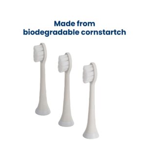 Zimba Whitening Replacement Brush Heads Compatible with Philips Sonicare Toothbrush with Click-On Handles, 3 Pack Replacement Heads, Eco Brush Heads Made from Plants