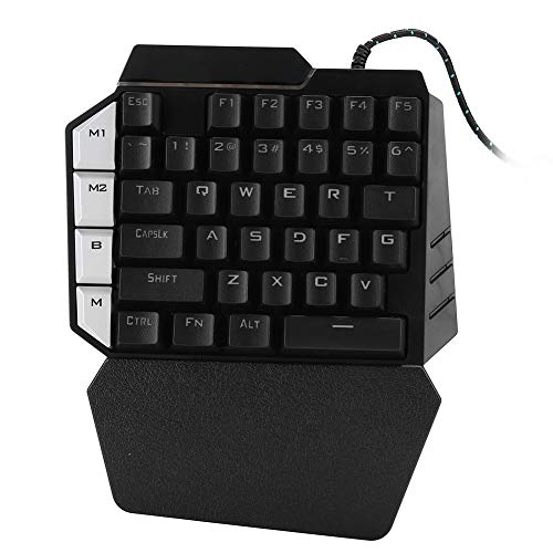 One-Handed Gaming Keyboard, 38 Keys Mechanical Numpad ​with LED Backlit, Gaming Keypad for PC Gamer, Wired USB Numeric Keypad, Portable Mini Number Pad