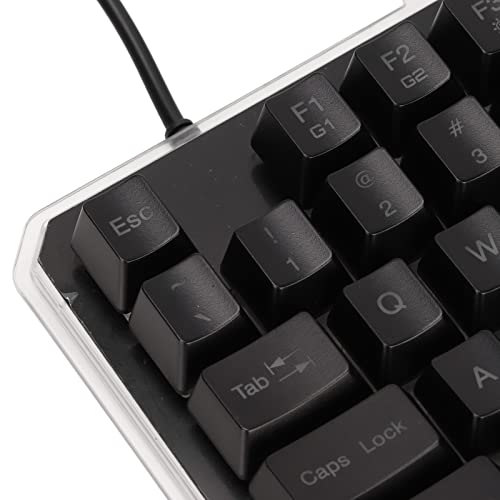 One Handed Gaming Keyboard, 35 Keys Portable Mini Gaming Keypad with Macro Recording Function Plug and Play Mechanical Gaming Keyboard for PC Mobile Game