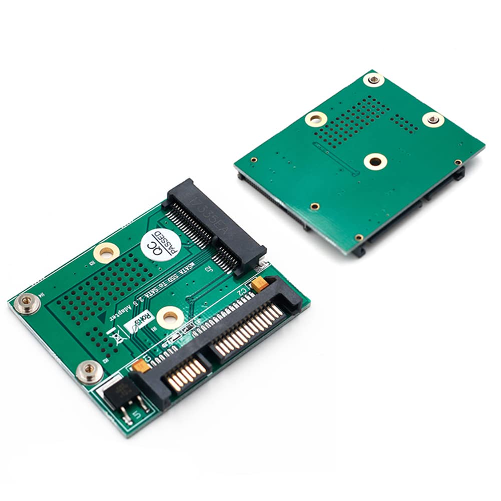 IJJ mSATA（Mini PCIe） SSD (Solid State Drive) to 2.5-inch SATA Adapter Card 1pcs