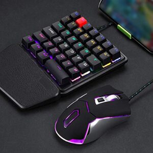 One-Handed Gaming Keyboard, 36 Keys Mechanical Numpad ​with LED Backlit, Gaming Keypad for PC Gamer, Wired USB Numeric Keypad, Portable Mini Number Pad