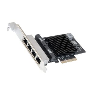 io crest quad 2.5 gigabit ethernet pci express pci-e network interface card 10/100/1000/25000 mbps rj45 lan realtek rtl8125 chipset, black (si-pex24077)