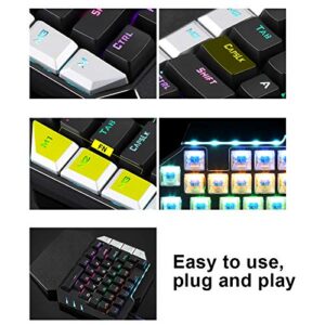 One-Handed Gaming Keyboard, 38 Keys Mechanical Numpad ​with LED Backlit, Gaming Keypad for PC Gamer, Wired USB Numeric Keypad, Portable Mini Number Pad