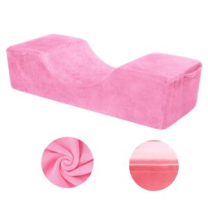 pink eyelash extension pillow, eyelash extension tool for beauty salon, u shape neck pillow with comfortable foam velvet pillowcase