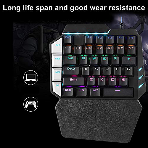 One-Handed Gaming Keyboard, 38 Keys Mechanical Numpad ​with LED Backlit, Gaming Keypad for PC Gamer, Wired USB Numeric Keypad, Portable Mini Number Pad