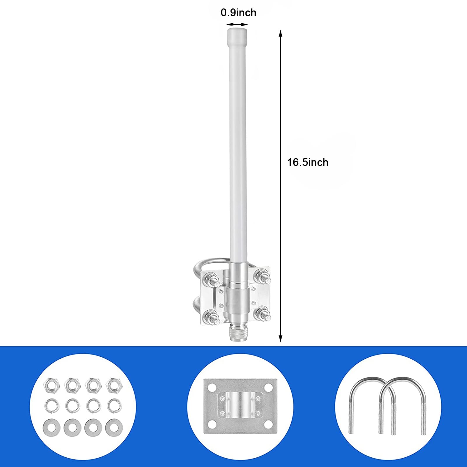 Waterproof Replacement 5.8dBi Cellular 915MHZ LoRa Gateway Antenna for Helium Hotspot RAK RAK2 Nebra Bobcat 300 SenseCAP M1 SyncroB.it Hotspot Finestra HNT Miner + 10ft KSR400 Ultra Low Loss Cable