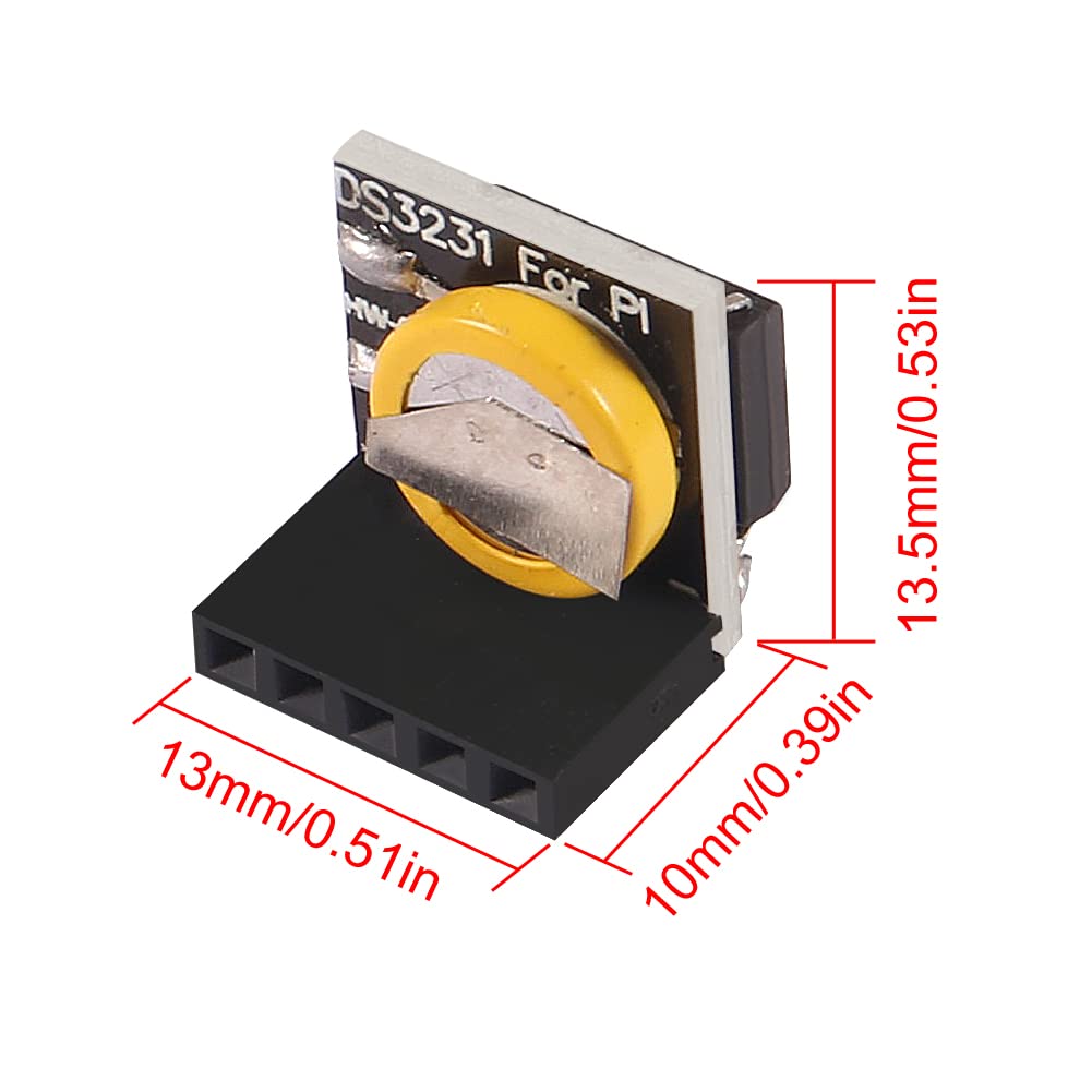 AOICRIE 2PCS DS3231 Real Time Clock Module RTC Clock Memory Module 3.3V/5V for Raspberry Pi (2PCS Yellow)