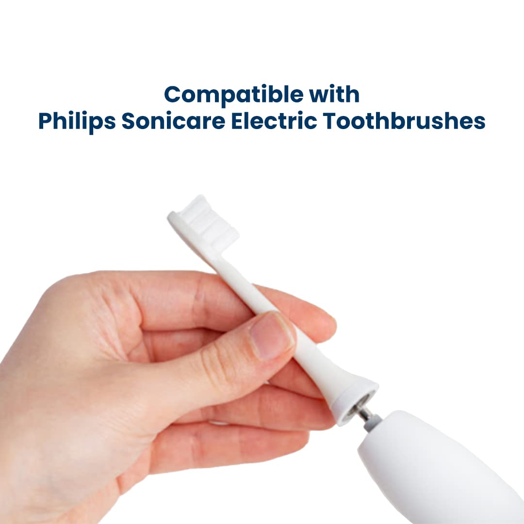 Zimba Whitening Replacement Brush Heads Compatible with Philips Sonicare Toothbrush with Click-On Handles, 3 Pack Replacement Heads, Eco Brush Heads Made from Plants