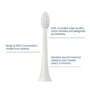 Zimba Whitening Replacement Brush Heads Compatible with Philips Sonicare Toothbrush with Click-On Handles, 3 Pack Replacement Heads, Eco Brush Heads Made from Plants