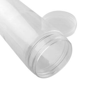 JCBIZ 6pcs 55x200mm Transparent Plastic Bottles Clear Can with Aluminium Lids for Liquids, Beads, Pins and Small Items