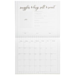 C.R. Gibson BA3-24591 Gender Neutral Welcome Baby's First Year Keepsake Calendar, 11" W x 18" H, Gray and Silver