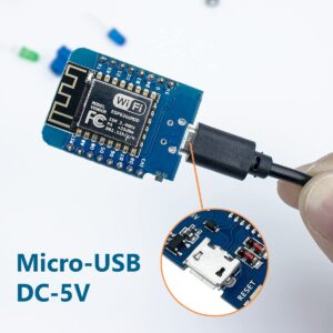 Hosyond 5Pcs D1 Mini NodeMcu ESP8266 ESP-12F WiFi Module Development Board Compatible with Arduino/WeMos D1 Mini