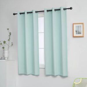 YGO Aqua Curtains 54 Inch Length for Kids Room Thermal Insulated Blackout Curtains for Small Short Window Drape Grommet 34x54 Inches Long