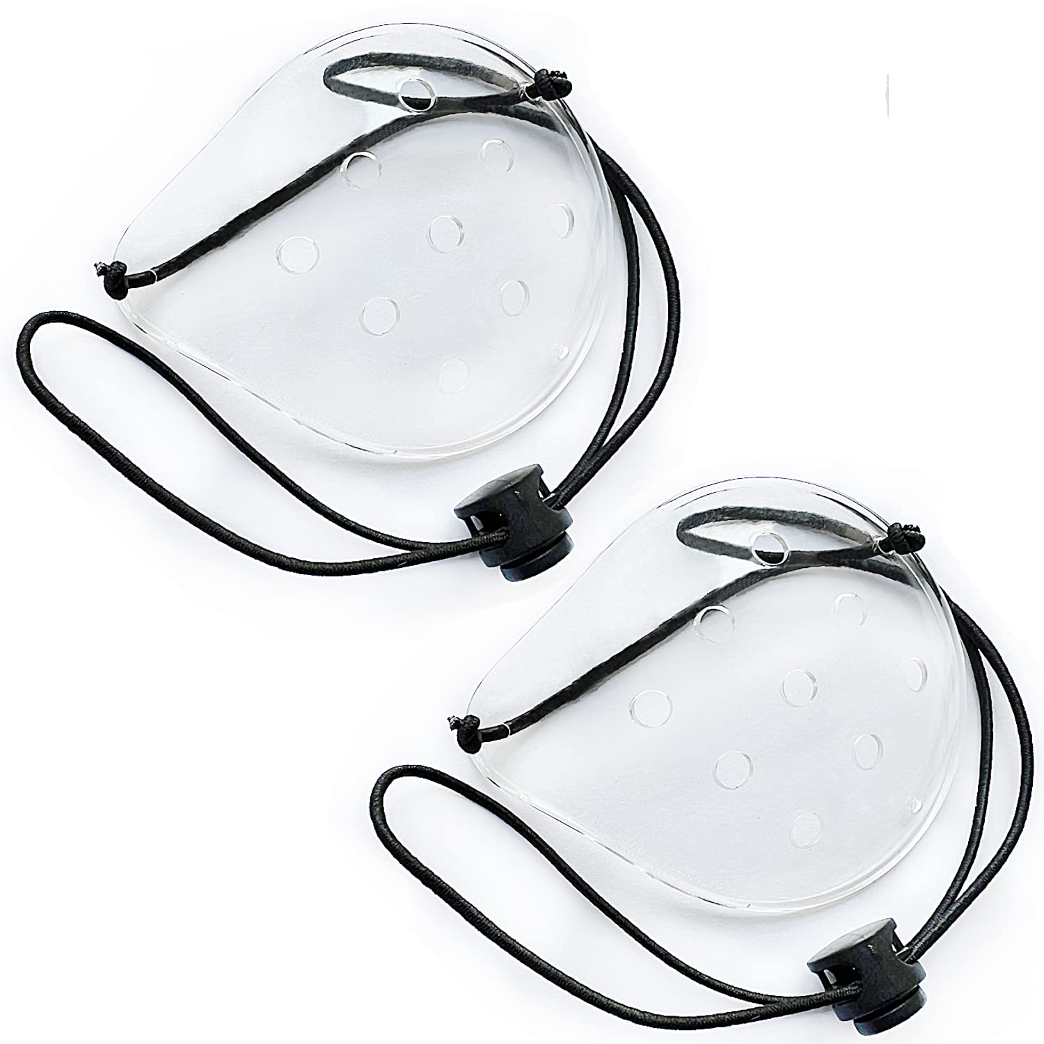 Vandorla Eye Shield, 2 Pcs Plastic Eye Shield Eye Patch for Eye Protection Eye Surgery Covering Breathable with 2 Elastic Rope, Transparent