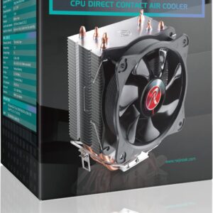 RAIJINTEK AIDOS II CPU Air Cooler with 10025 PWM Fan, 4 Copper Direct Contact Heat Pipes for Intel LGA 115x/AMD AM4