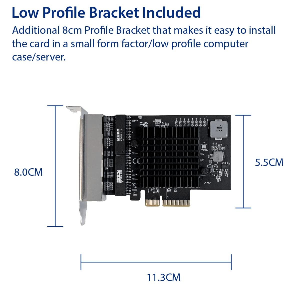 IO CREST Quad 2.5 Gigabit Ethernet PCI Express PCI-E Network Interface Card 10/100/1000/25000 Mbps RJ45 LAN Realtek RTL8125 Chipset, Black (SI-PEX24077)