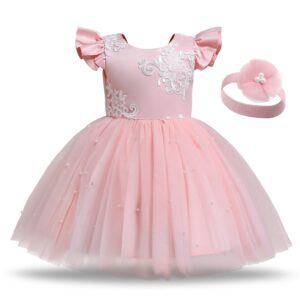 hnxdyy girl tutu party dress bowknot princess baby girls birthday gown #766_c hot pink 4-5 years