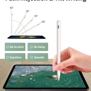 iPad Pencil 2nd Generation, Stylus Pen for iPad, Same as Apple Pencil 2nd Generation, Smart Pencil Compatible with 2024 Apple iPad 6/7/8/9/10 iPad Air 3/4/5 iPad Pro 11/12.9 Inch iPad Mini 5/6(White)