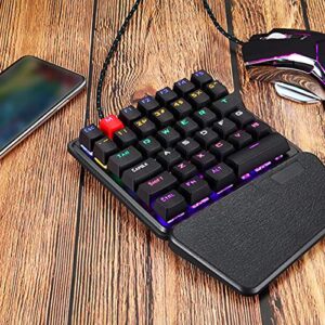 One-Handed Gaming Keyboard, 36 Keys Mechanical Numpad ​with LED Backlit, Gaming Keypad for PC Gamer, Wired USB Numeric Keypad, Portable Mini Number Pad