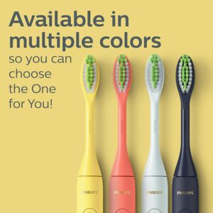 Philips Sonicare One Toothbrush, Electric Battery Powered Toothbrush with Sleek Travel Case and 2pk Toothbrush Heads - Mango Yellow, HY1100-02