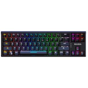 maturegirl k71 mechanical gaming keyboard, rgb led backlit gaming keyboard, wired ergonomic computer keyboard with blue switches, for pc gamer/windows gaming (black)