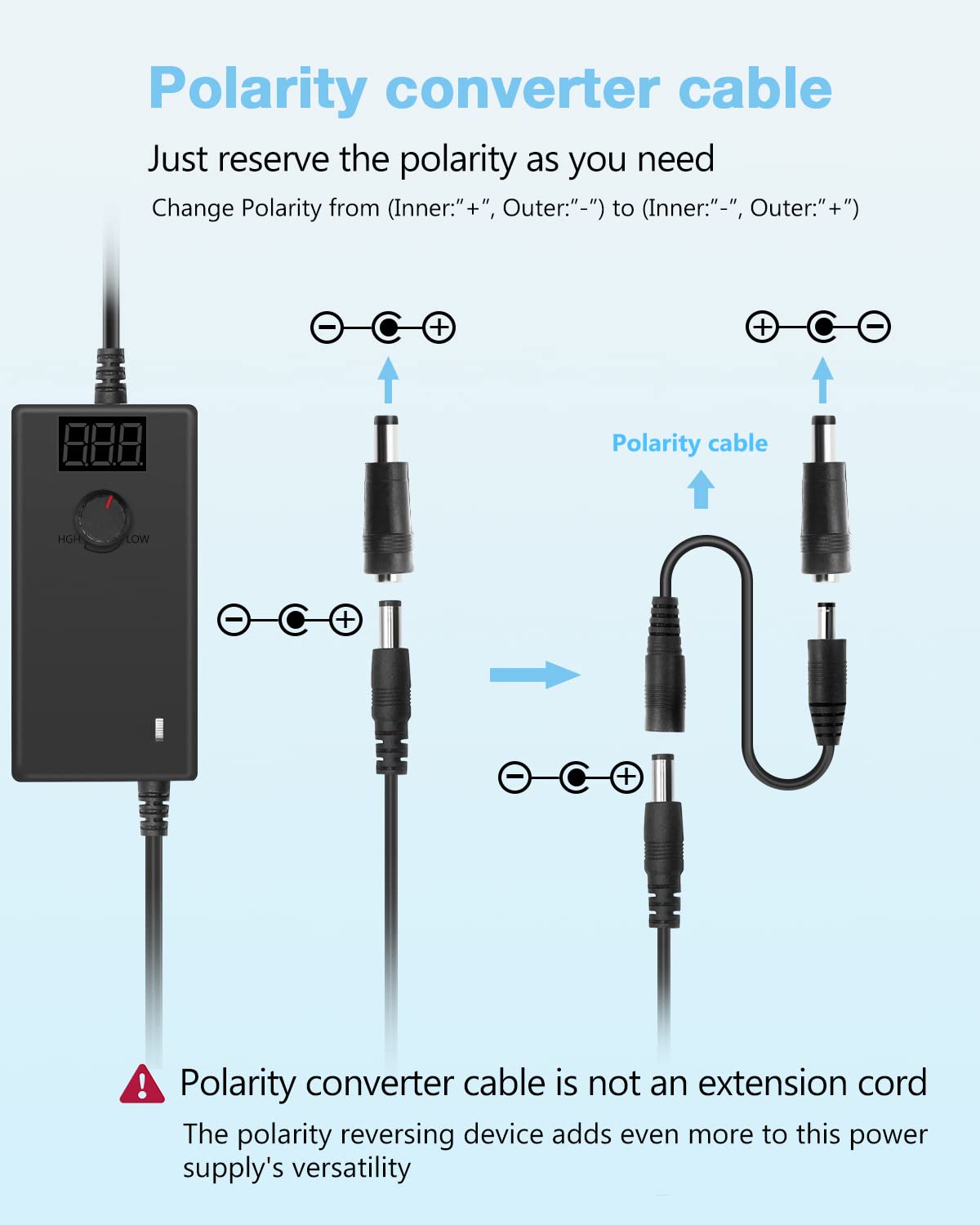 Aclorol Universal Power Adapter 24W 12V 9V 6V 5V 4.5V 3V 2A 1.5A 1A Adjustable Power Supply Charger AC/DC Adapter Converter Switching 100V-240V AC to DC 3V~12V & Polarity Converter & 14 Tips 2Amp Max