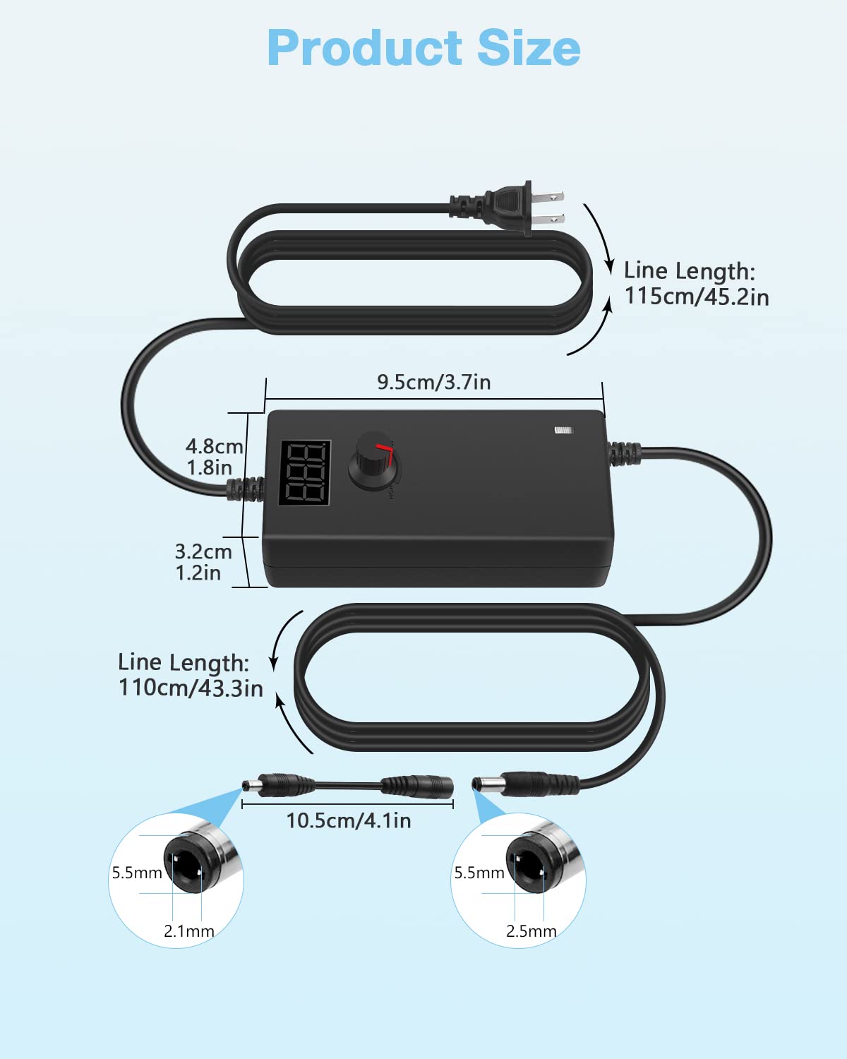 Aclorol AC Adapter 24V 1A Universal Power Adapter 24W 15V 12V 9V 6V 3V 1A 800mA 500mA 1000mA Adjustable DC Power Supply Universal Chargers 14 Plugs 100-240V AC to DC 3V~24V with Polarity Converter