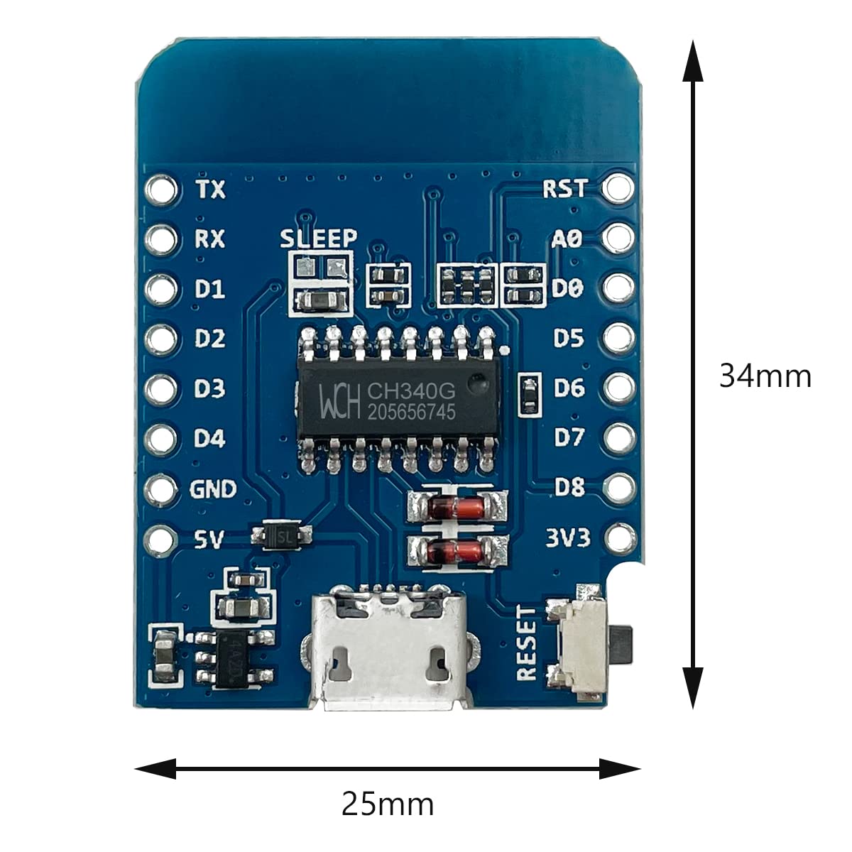 Hosyond 5Pcs D1 Mini NodeMcu ESP8266 ESP-12F WiFi Module Development Board Compatible with Arduino/WeMos D1 Mini