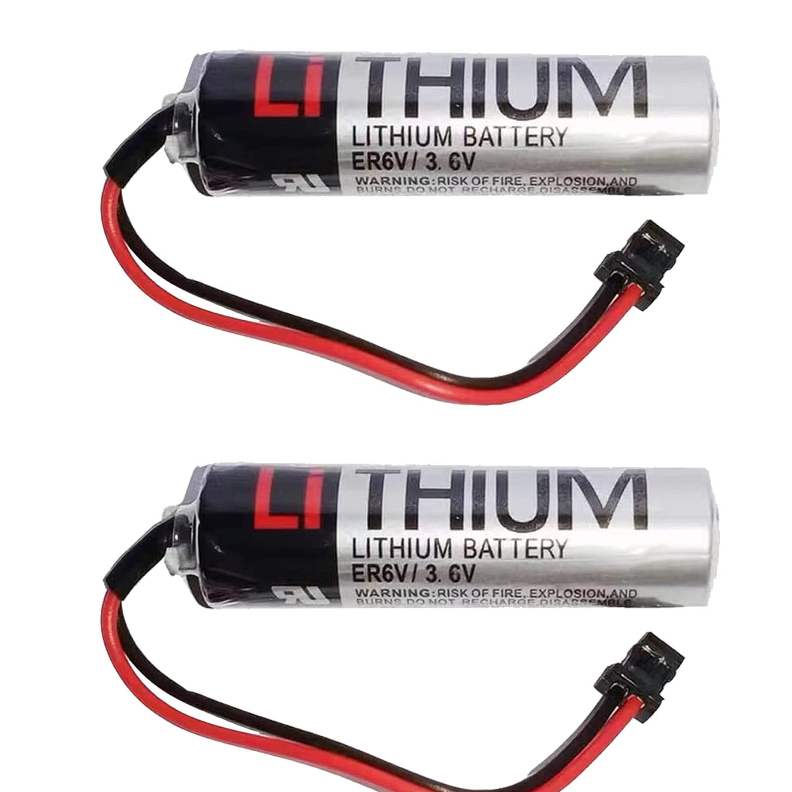 BAOBUTE (Pack of 2) ER6V/3.6V ER6VC119A ER6VC119B 2400mAh PLC Lithium Battery Compatible for Toshiba PLC Battery for M64 7x6x2mm