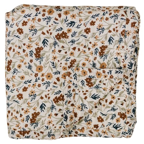 Mebie Baby Muslin Quilt, Harvest Floral, 100% Muslin Cotton Baby Blankets for Girls and Boys, Muslin Baby Blanket for Newborns, Babies, Toddler, Soft Muslin Swaddle Blankets, 47"x47"